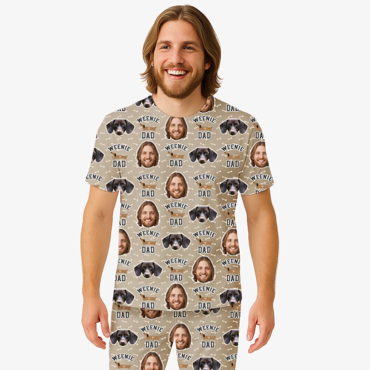 Weenie Dad Men’s Personalised Pyjamas Trouser Set | Custom Dog PJs