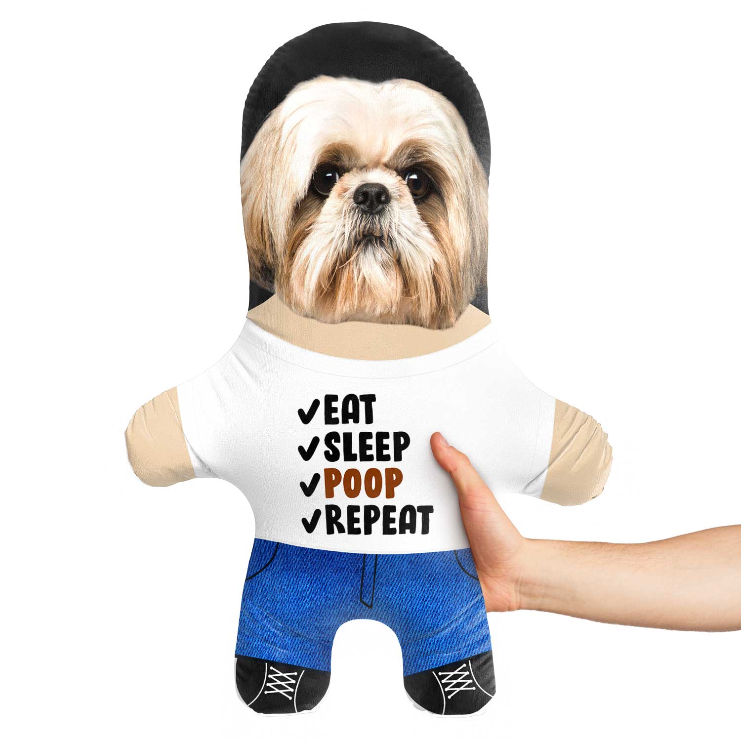 Eat Sleep Poop Repeat Teddy Bear | Personalised Face Cushion